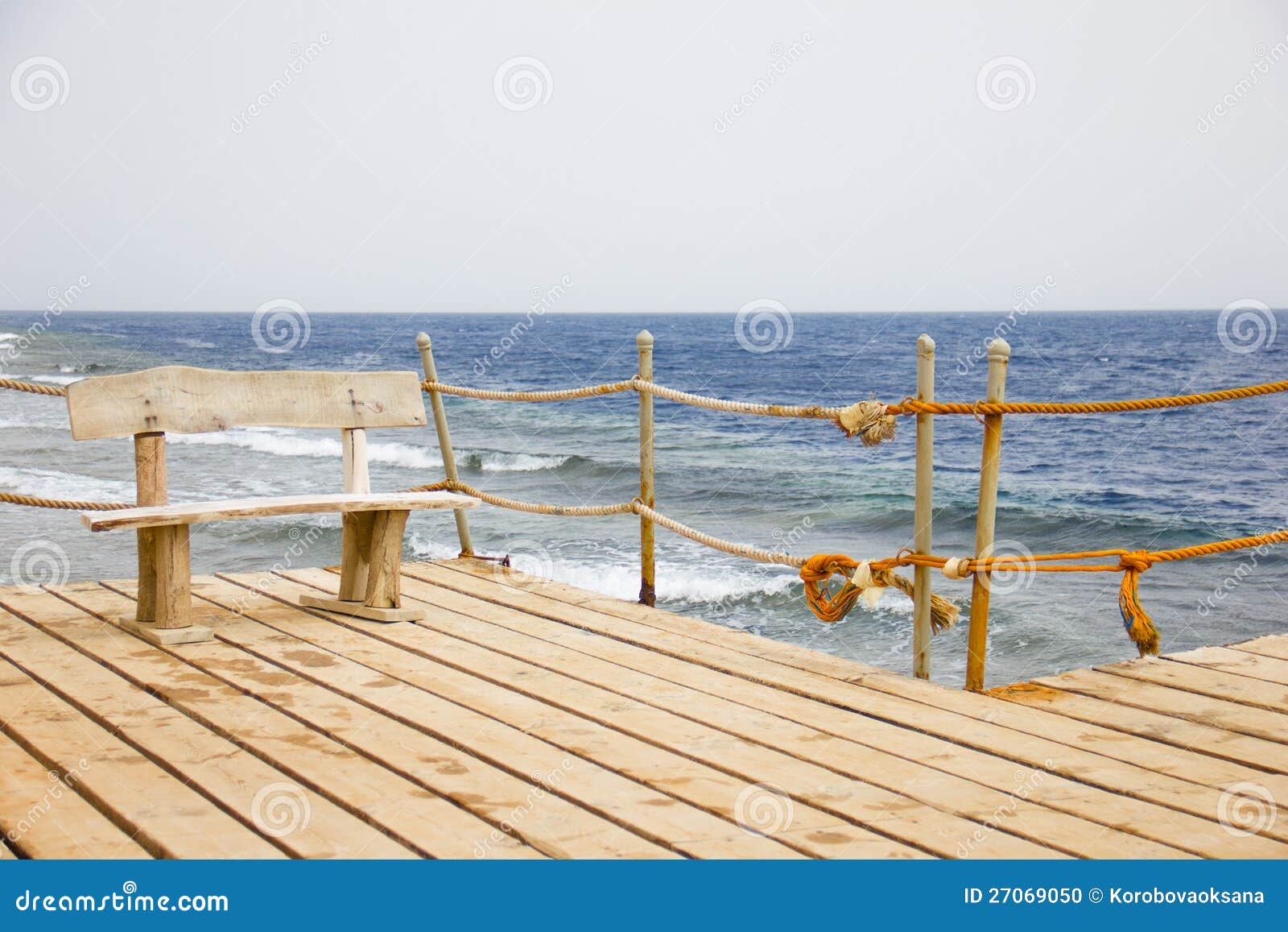 Wooden Bench on the Pier, Seascape Stock Photo - Image of seat, object ...