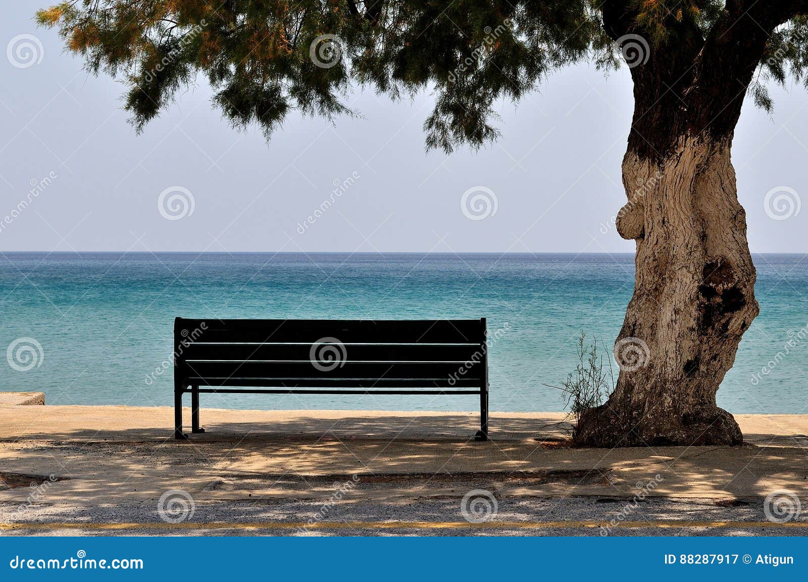 Wooden Bench with a Sea View Stock Image - Image of europe, holiday ...