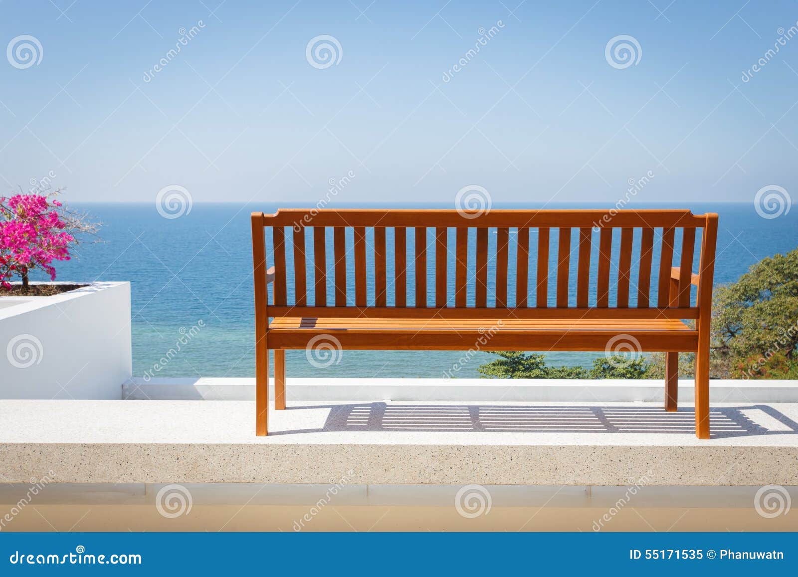 Wooden Bench Stand on the Balcony Stock Image - Image of wood, working ...