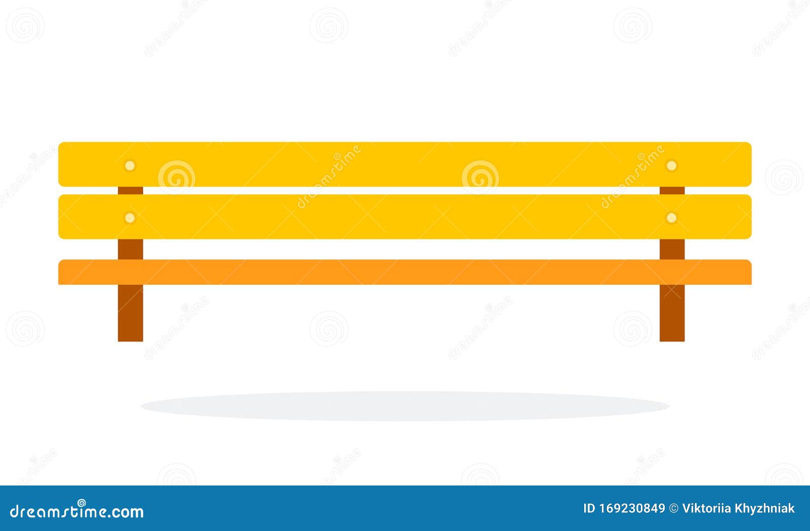 Wooden Bench Vector Flat Material Design Isolated Object on White ...