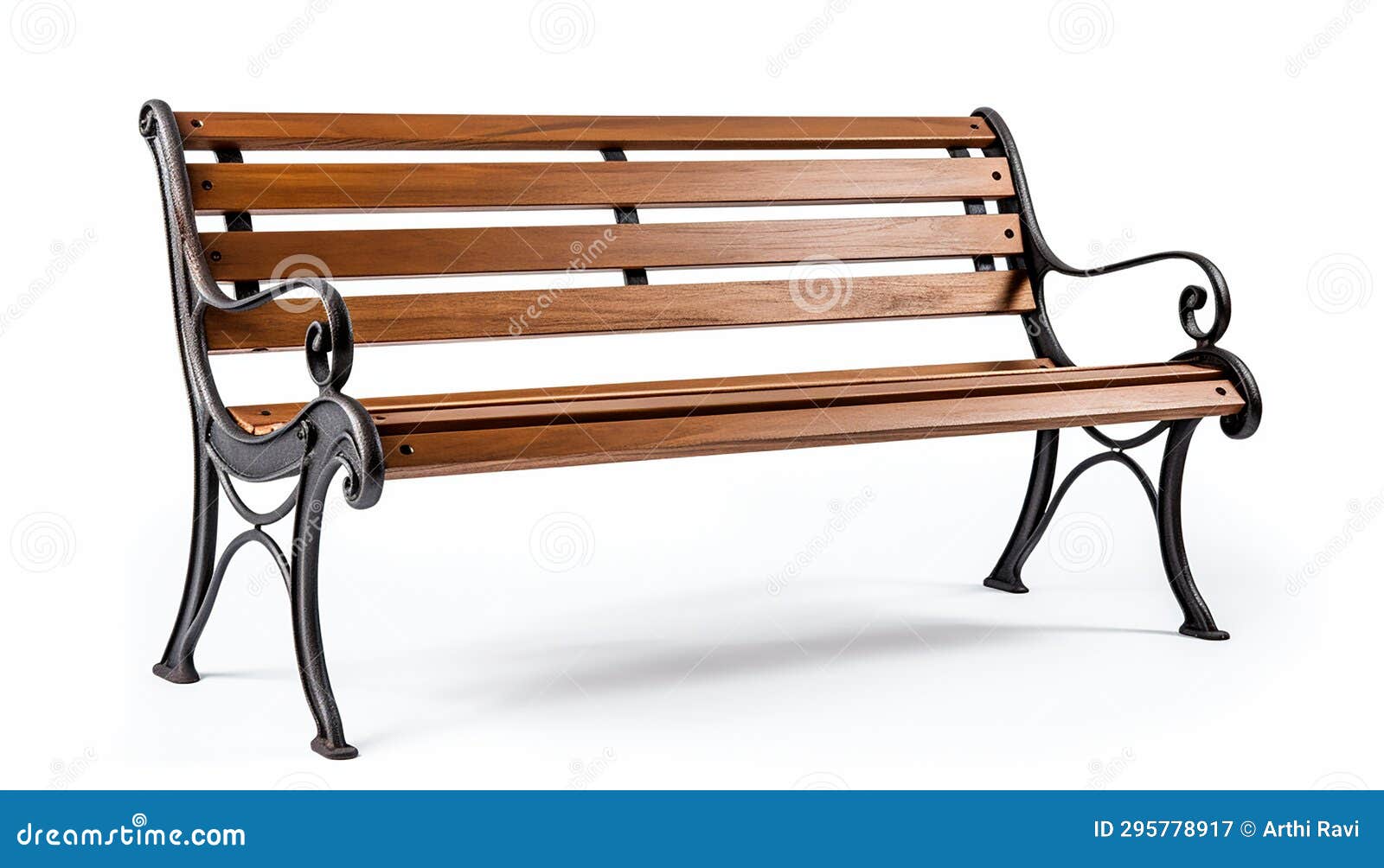 Wooden Bench on White Background Stock Illustration - Illustration of ...