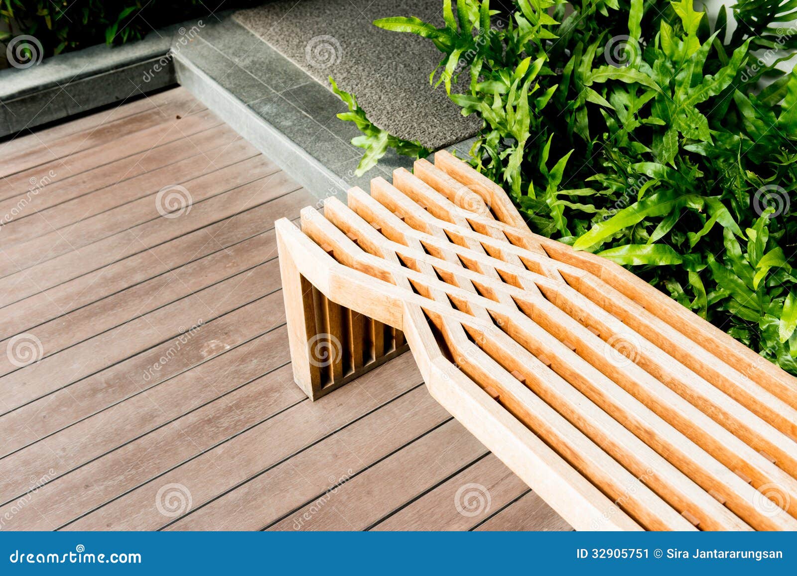A Wooden Bench on Wooden Floor Stock Image - Image of empty, common ...