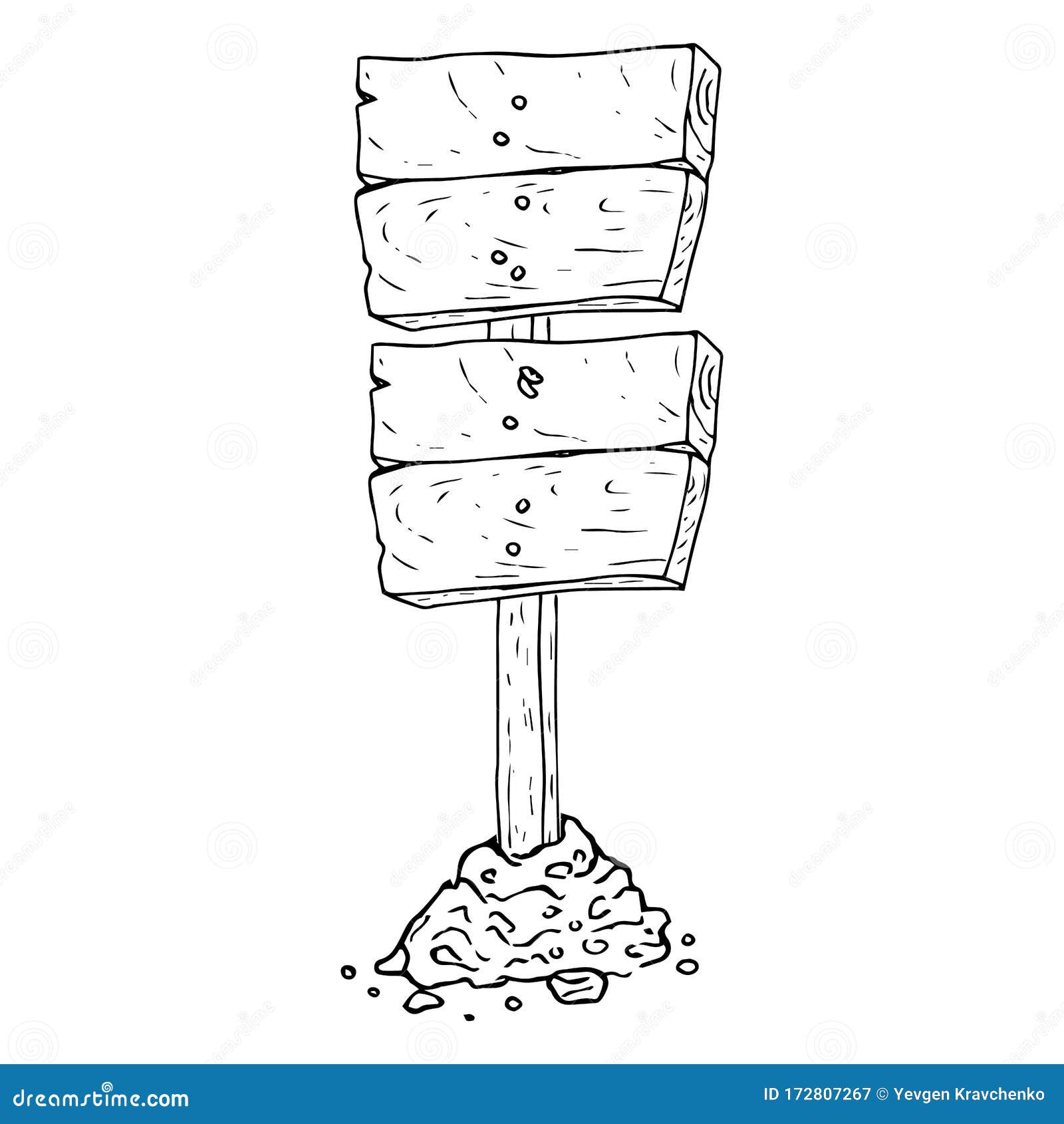 Wooden Billboard, Board. Vector Illustration of an Old Wooden Board ...