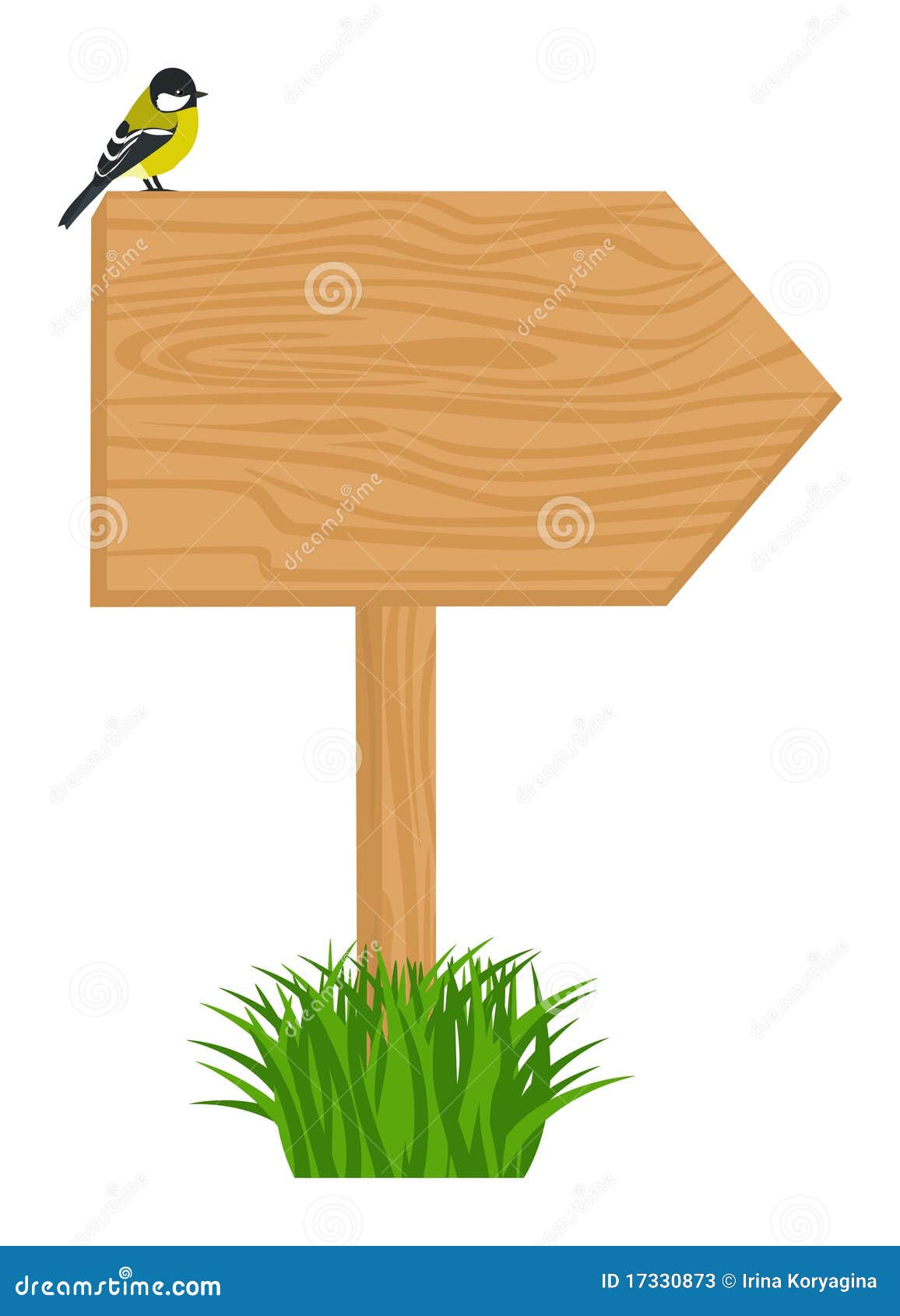 Wooden Billboard with Cute Bird on it Stock Vector - Illustration of ...