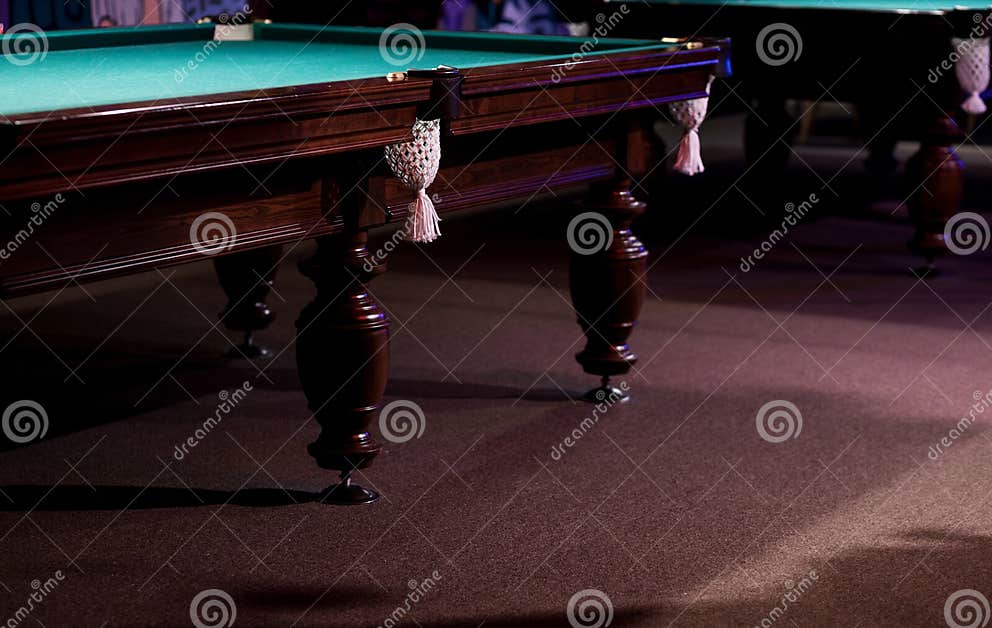 Wooden billiard table stock photo. Image of indoor, apartment - 298324410
