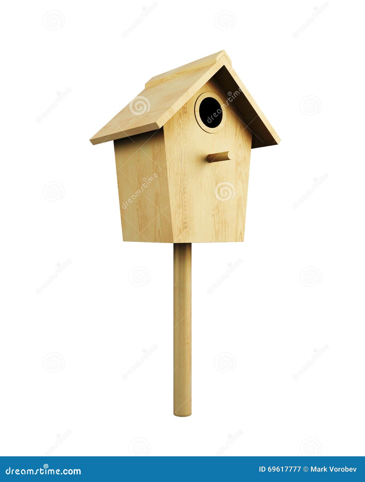Wooden Bird House Of Triangular Shape, Nesting Box Cartoon Vector ...