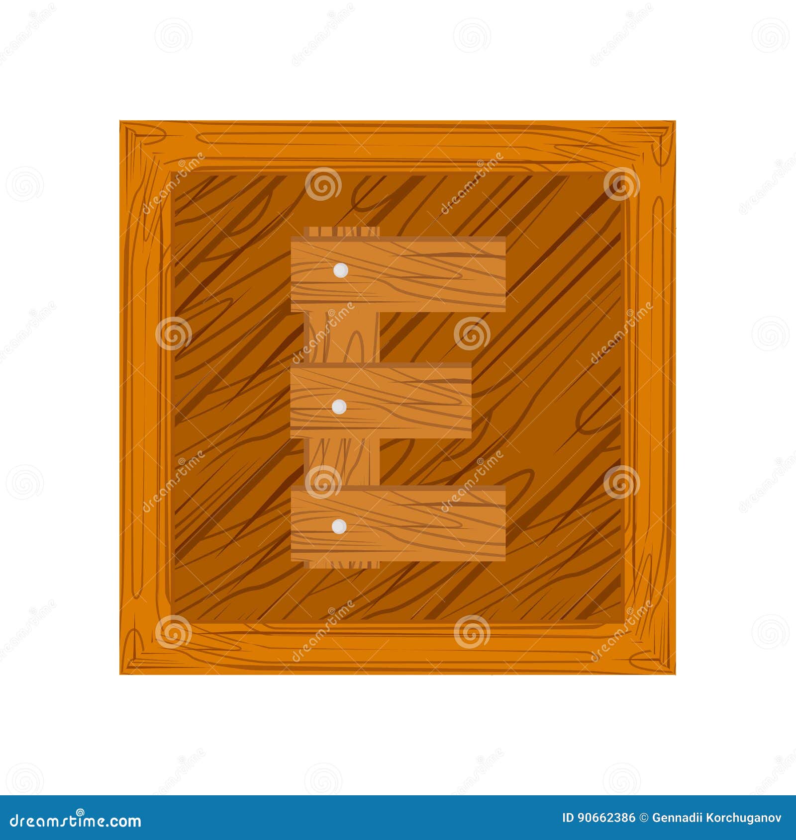 Wooden Block Alphabet D Letter Stock Vector - Illustration of bark ...