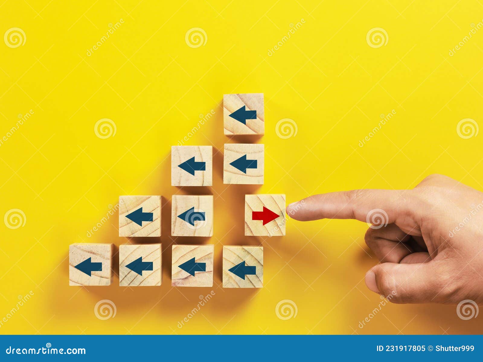 Wooden Block Cube with Selection and Different Unique Stock Image ...