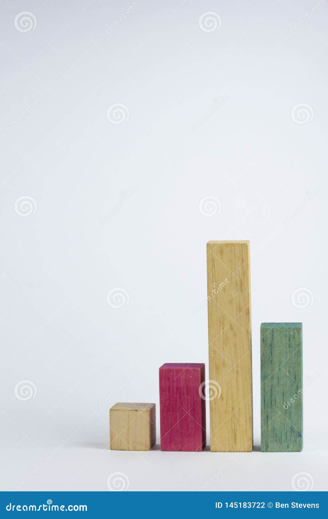 Wooden block graph stock photo. Image of achievement - 145183722