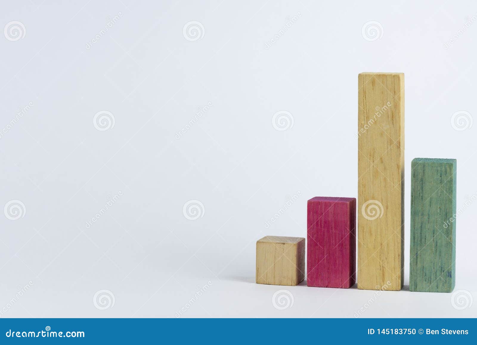 Wooden block graph stock photo. Image of investment - 145183750