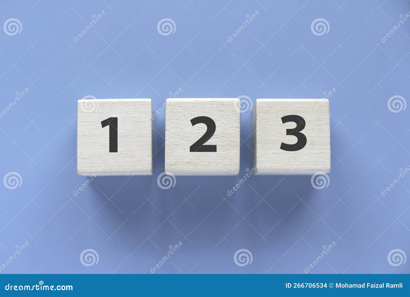 Wooden Block with Number of One, Two and Three Stock Photo - Image of ...