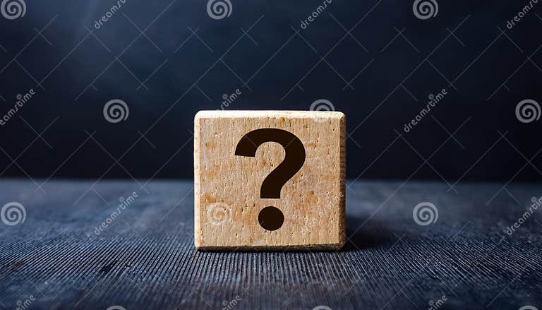 Wooden Block with Question Mark. FAQ and QA. Problem Solution. Wood Cube Stock Illustration ...