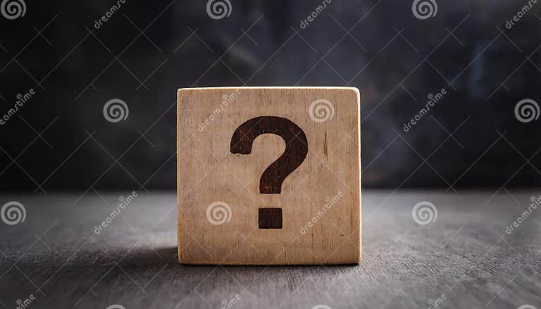 Wooden Block with Question Mark. FAQ and QA. Problem Solution. Wood Cube Stock Illustration ...