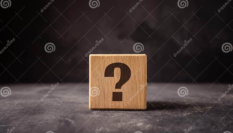 Wooden Block with Question Mark. FAQ and QA. Problem Solution. Wood Cube Stock Illustration ...