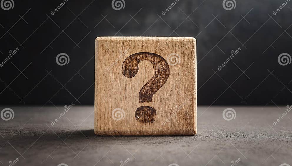 Wooden Block with Question Mark. FAQ and QA. Problem Solution. Wood Cube Stock Illustration ...