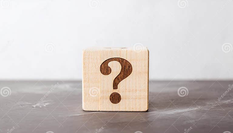 Wooden Block with Question Mark. FAQ and QA. Problem Solution. Wood Cube Stock Illustration ...