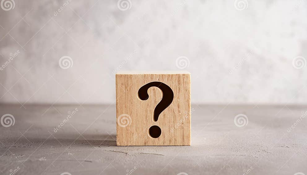 Wooden Block with Question Mark. FAQ and QA. Problem Solution. Wood Cube Stock Illustration ...