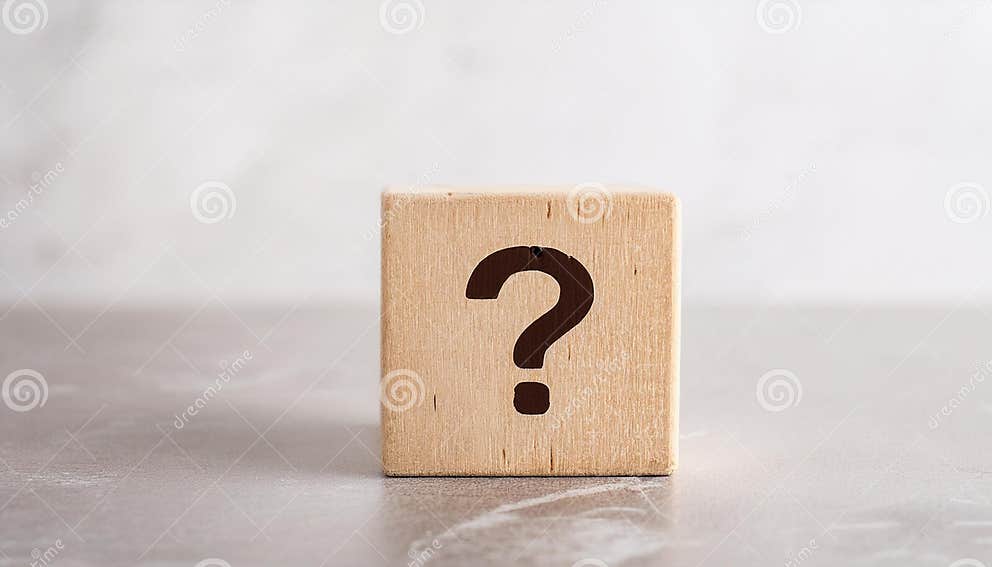 Wooden Block with Question Mark. FAQ and QA. Problem Solution. Wood Cube Stock Illustration ...