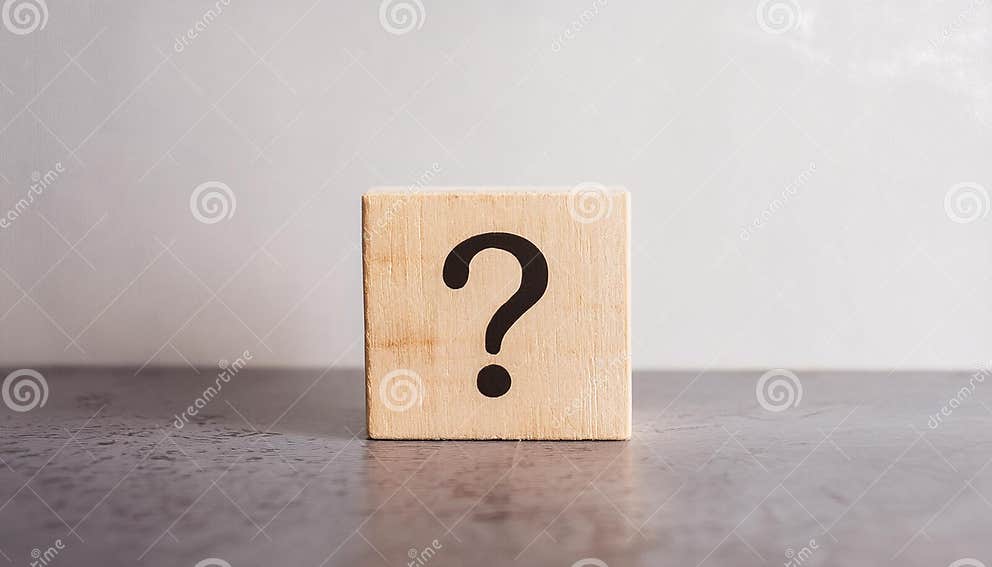 Wooden Block with Question Mark. FAQ and QA. Problem Solution. Wood Cube Stock Illustration ...