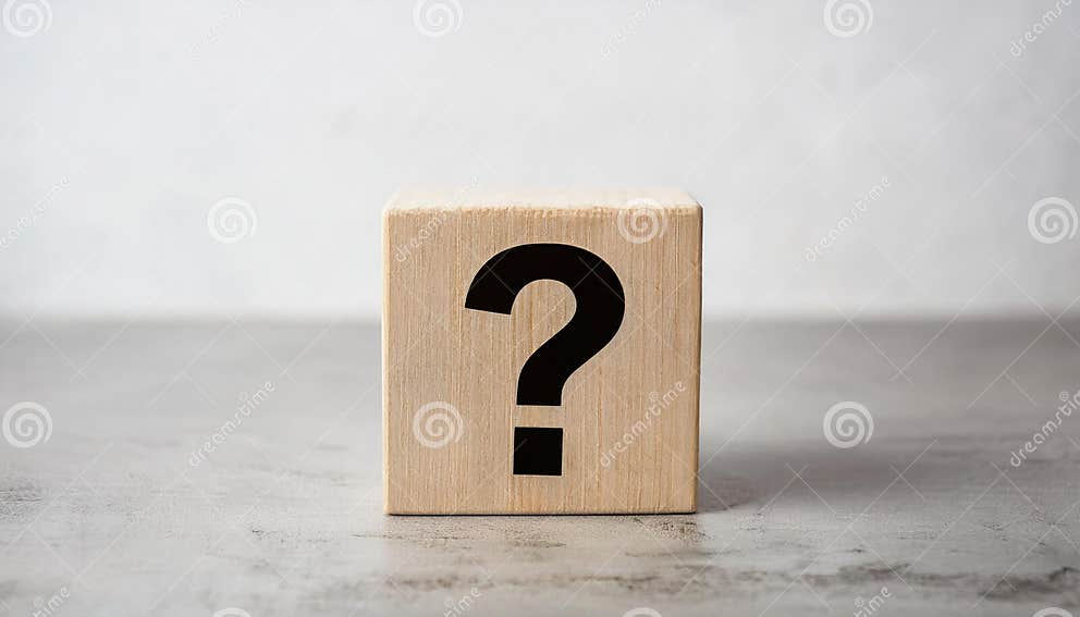 Wooden Block with Question Mark. FAQ and QA. Problem Solution. Wood Cube Stock Illustration ...