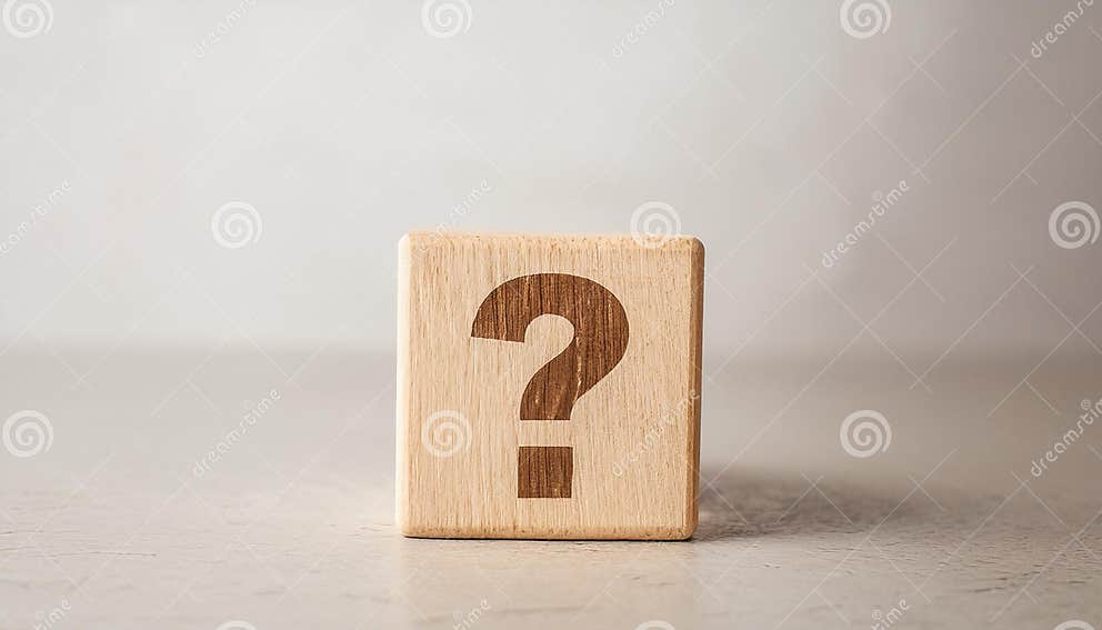 Wooden Block with Question Mark. FAQ and QA. Problem Solution. Wood Cube Stock Illustration ...
