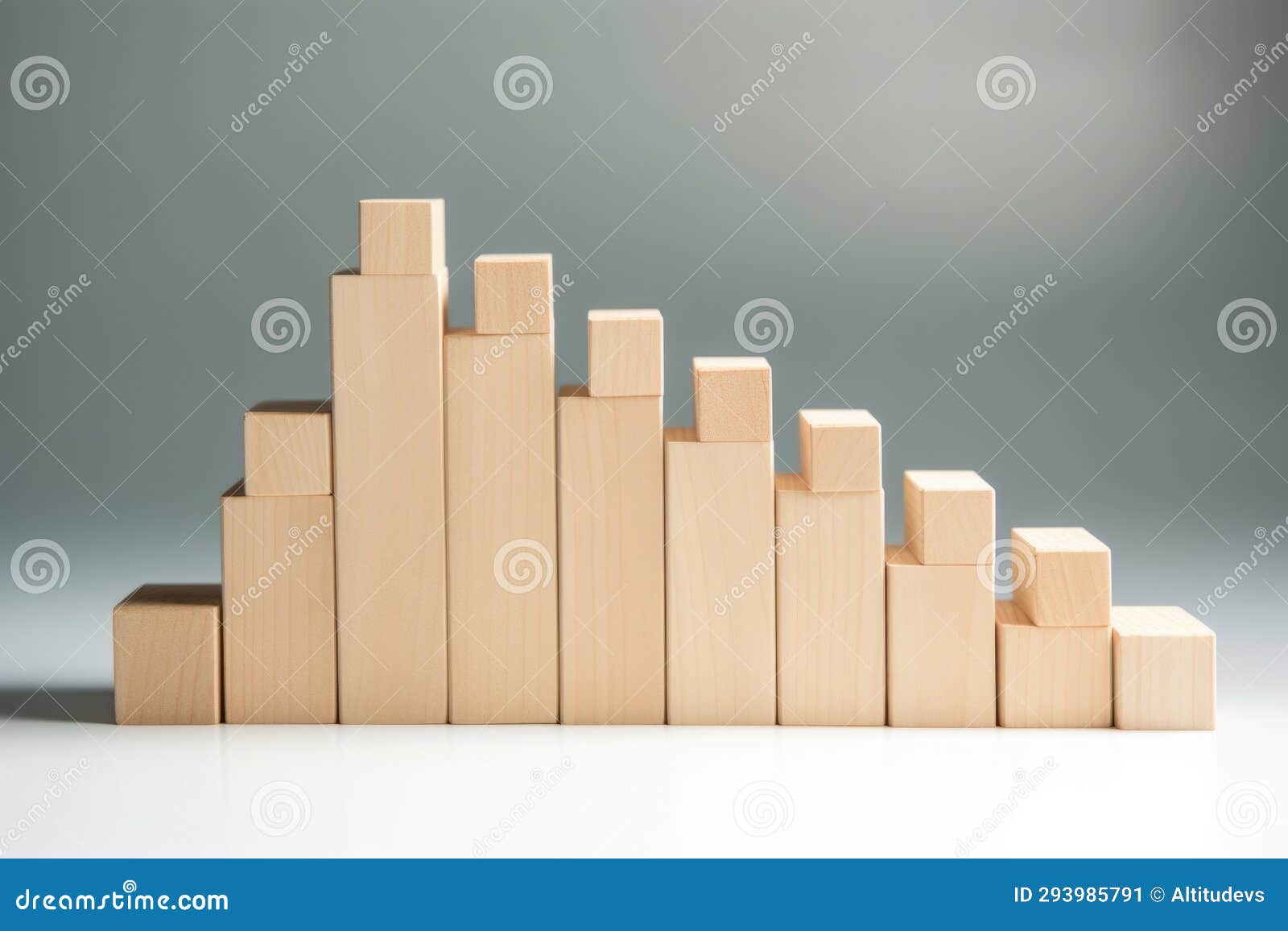 Wooden Blocks Arranged in Ascending Order of Sizes Stock Image - Image ...