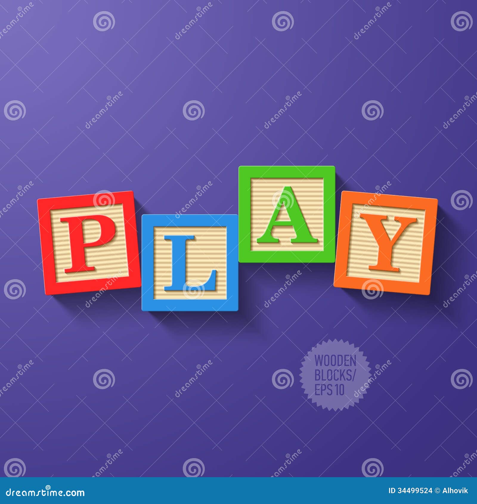 Wooden Blocks Arranged in the Word PLAY Stock Vector - Illustration of ...