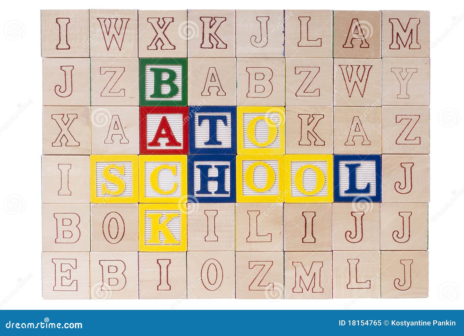 Wooden Blocks Back To School Stock Image - Image of green, office: 18154765