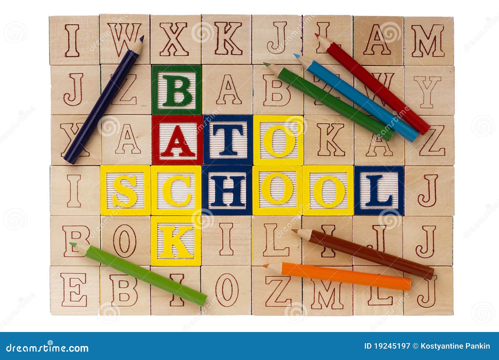 Wooden Blocks Back To School Stock Image - Image of block, school: 19245197