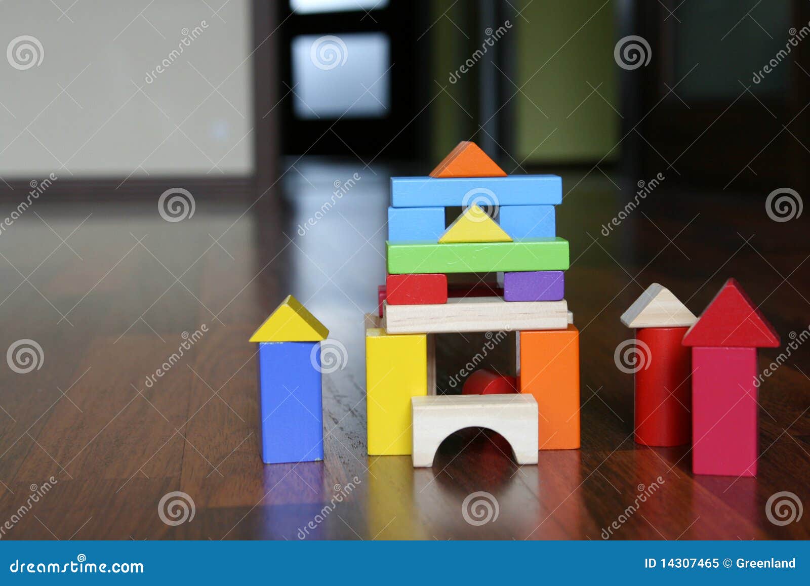 Wooden blocks building stock image. Image of indoor, block - 14307465