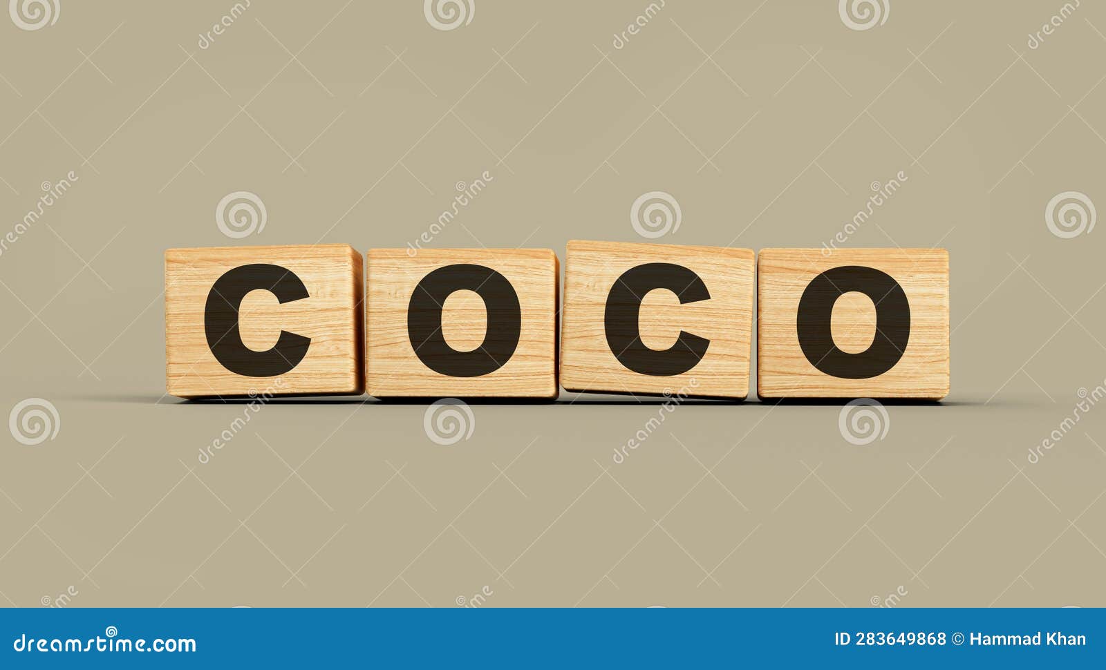 Wooden Blocks Coco Word Concept Isolated Background 3d Illustration ...