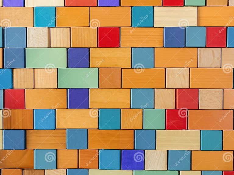Wooden Blocks on a Colored Background Stock Illustration - Illustration ...