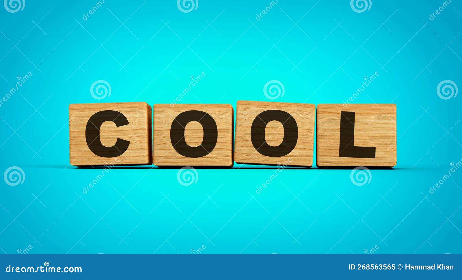 Wooden Blocks Cool Word Isolated Background 3d Illustration Stock ...
