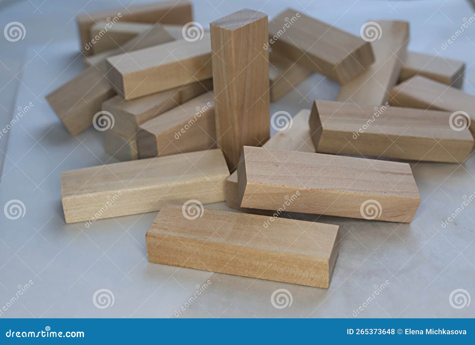 Wooden Blocks of the Destroyed Game Tower. Jenga. Concept of ...