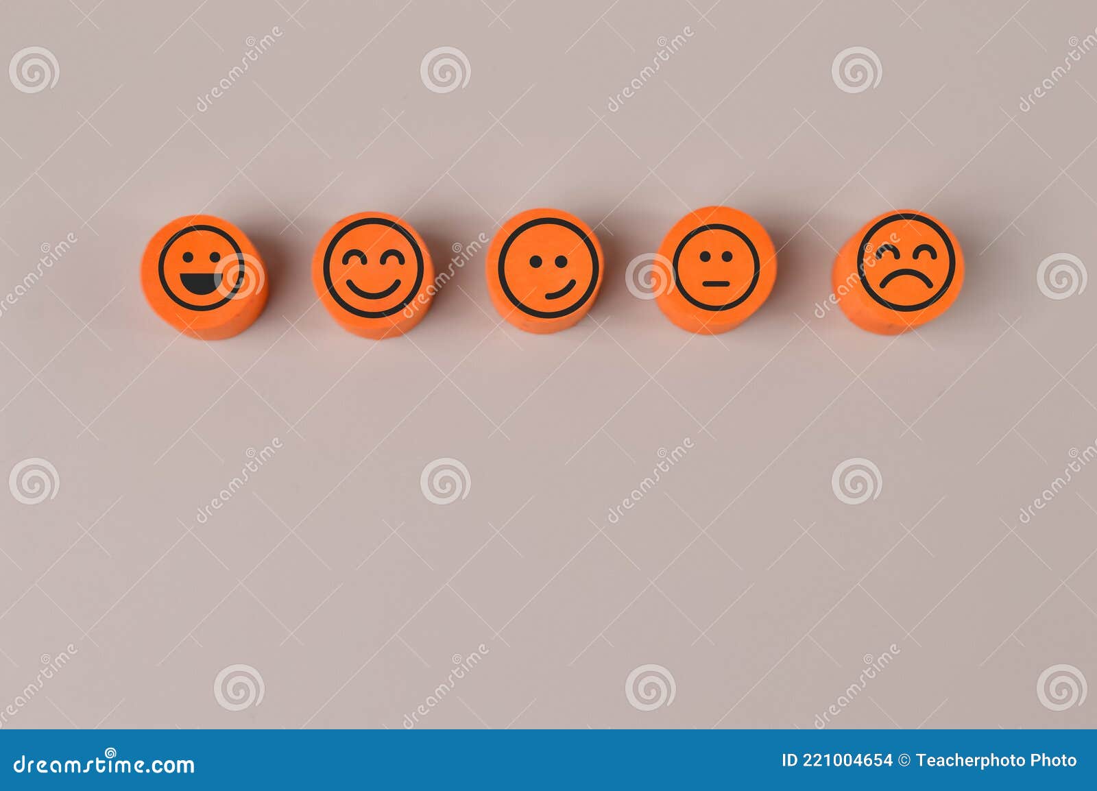 Wooden Blocks with Different Face Emotion. Customer Evaluation and ...