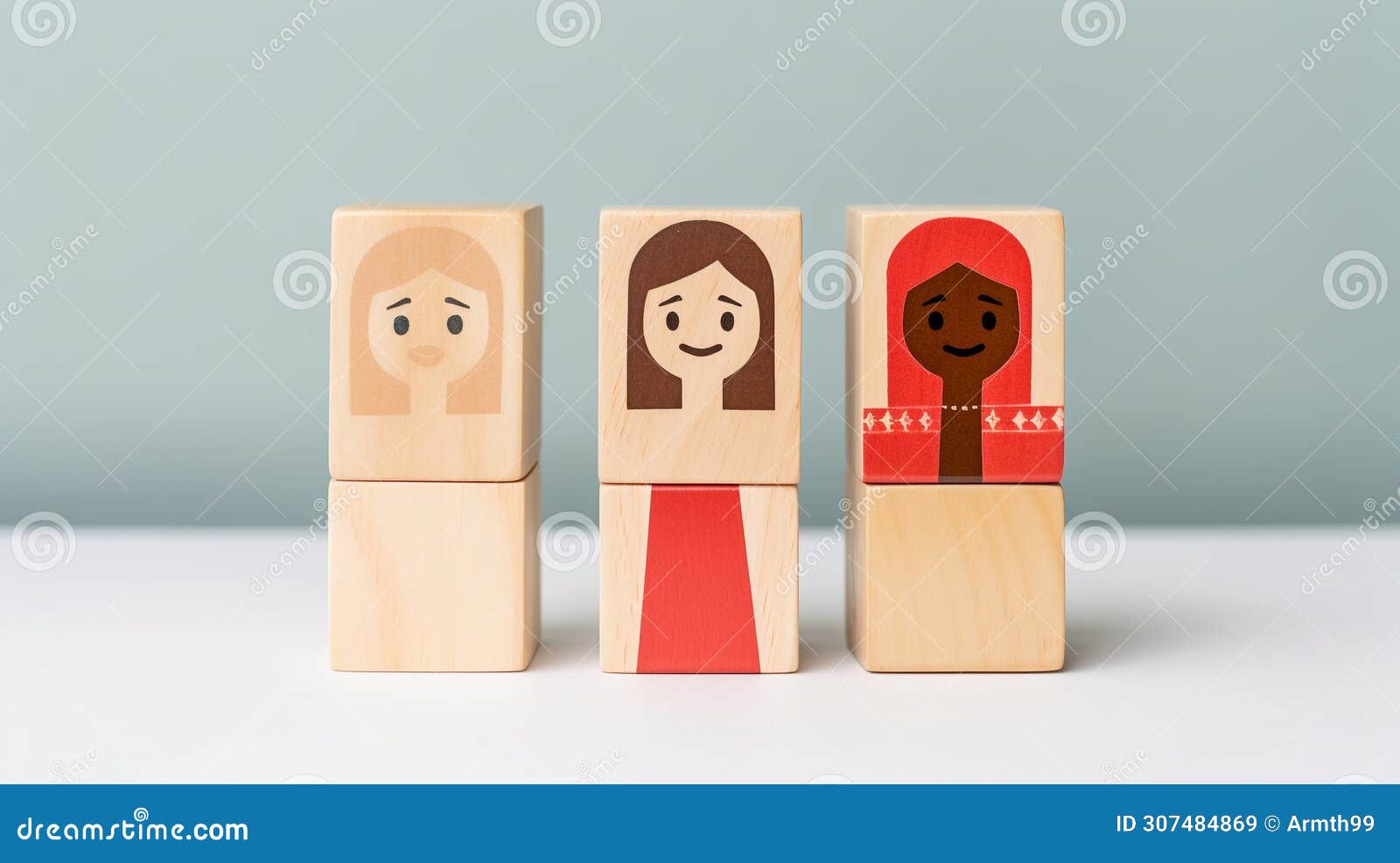 Wooden Blocks with Faces of Different People. Diversity Human Resources ...