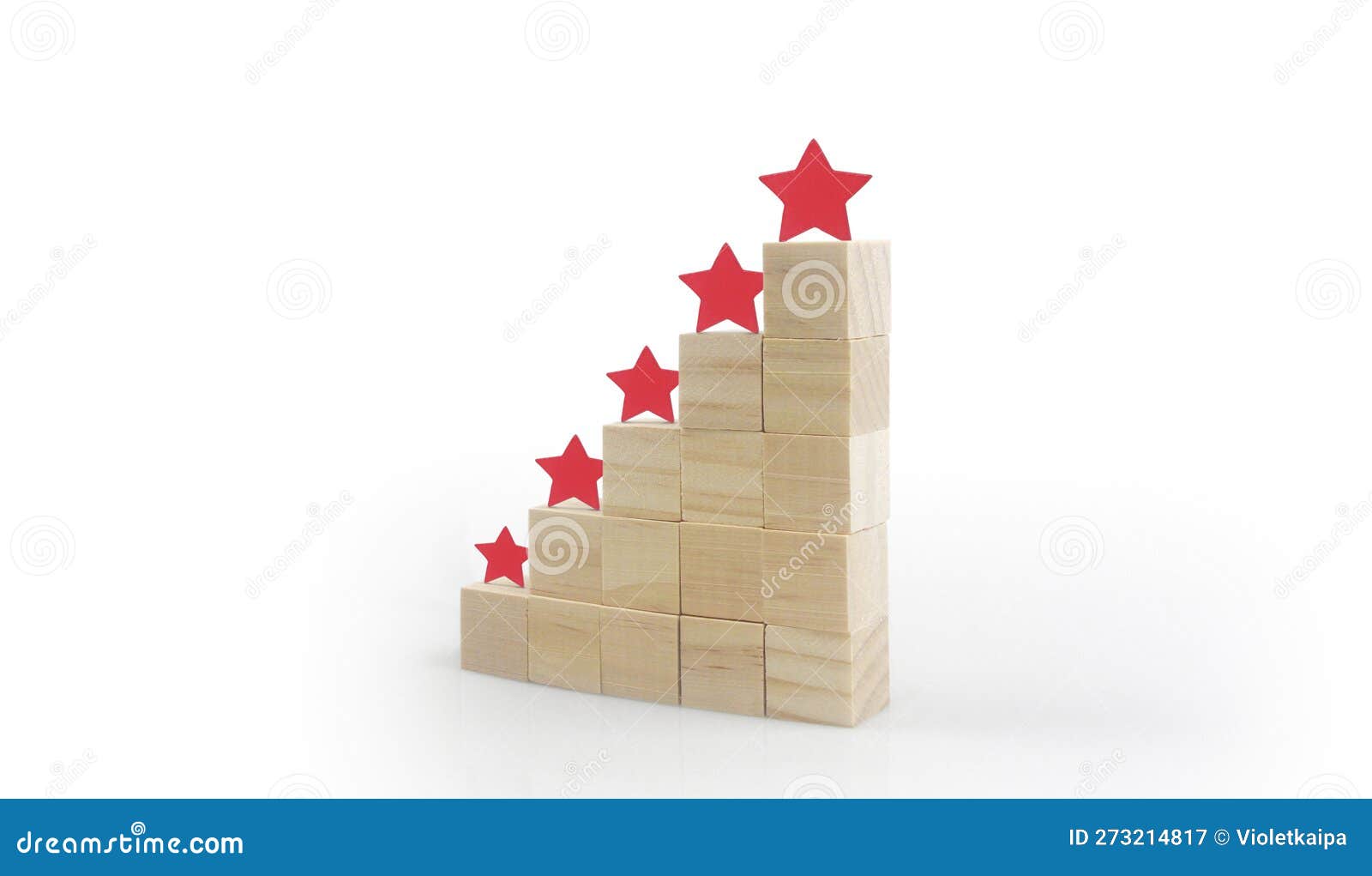 Wooden Blocks with the Five Star Symbol Increase Rating Stock Image ...