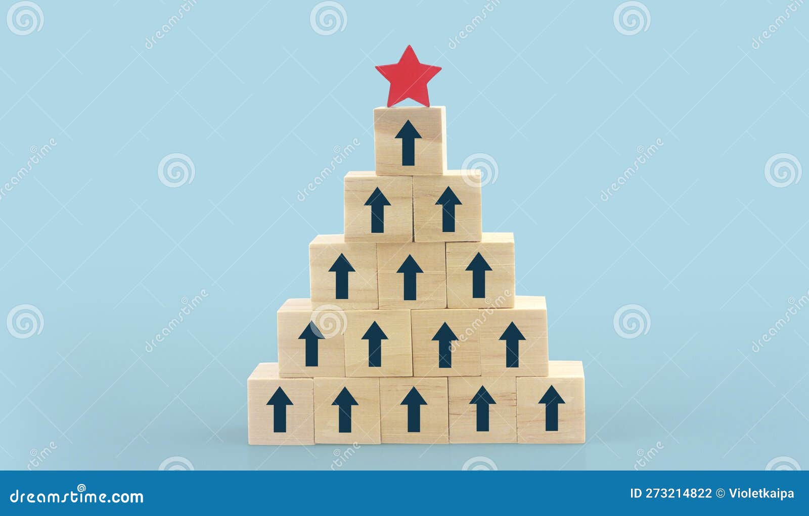 Wooden Blocks with the Five Star Symbol Increase Rating Stock ...