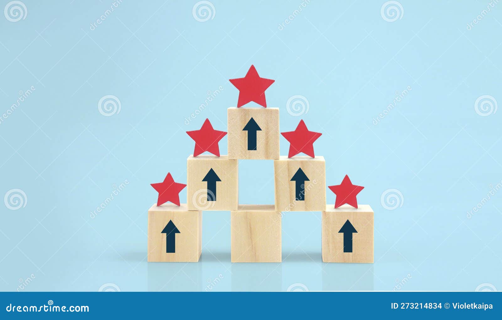 Wooden Blocks with the Five Star Symbol Increase Rating Stock Photo ...