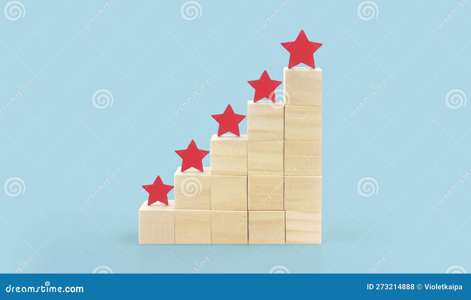 Wooden Blocks with the Five Star Symbol Increase Rating Stock ...