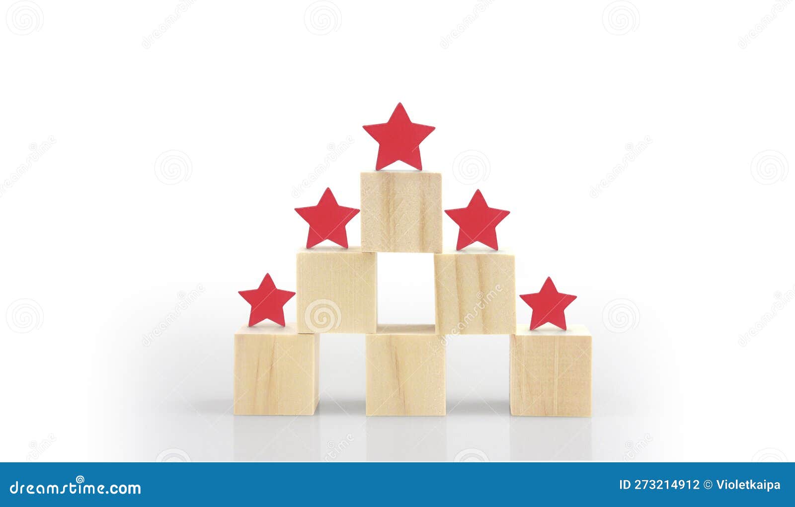 Wooden Blocks with the Five Star Symbol Increase Rating Stock Photo ...