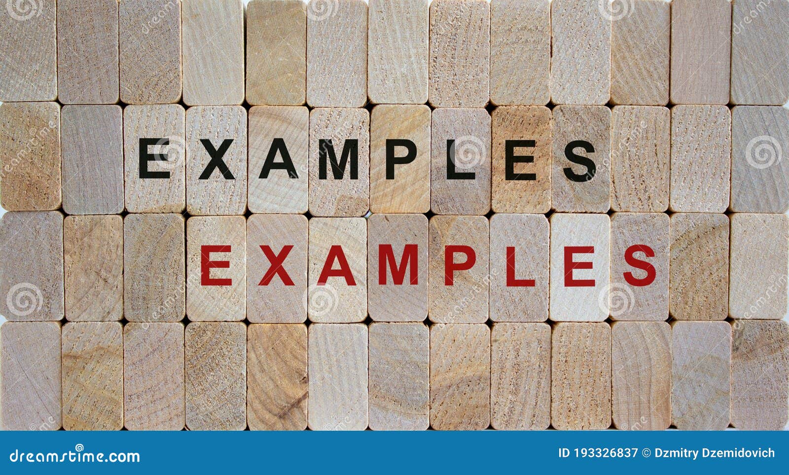 Wooden Blocks Form the Words `examples, Examples`. Beautiful Wooden ...