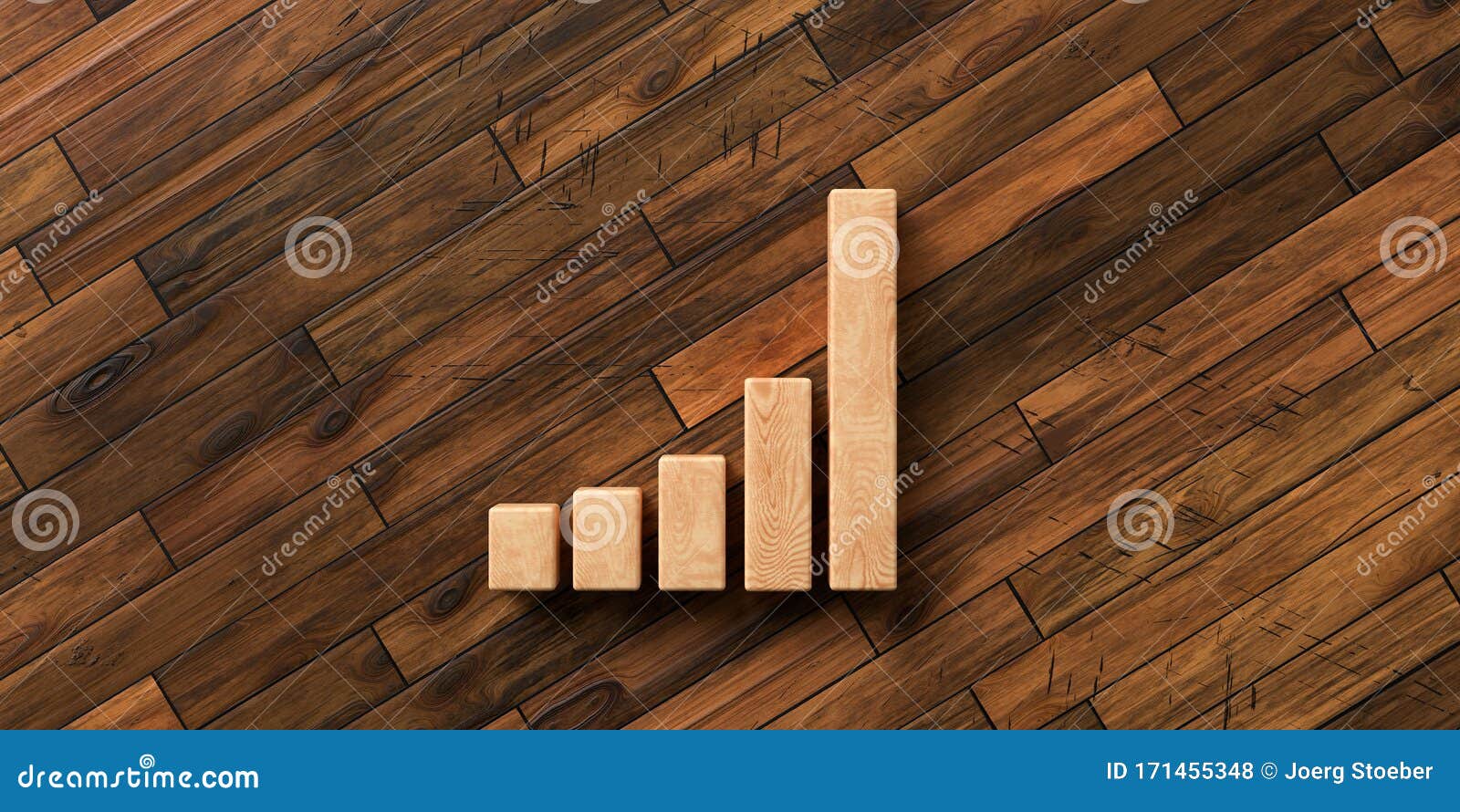 Wooden Blocks Formed As a Chart - 3D Rendered Illustration Stock ...