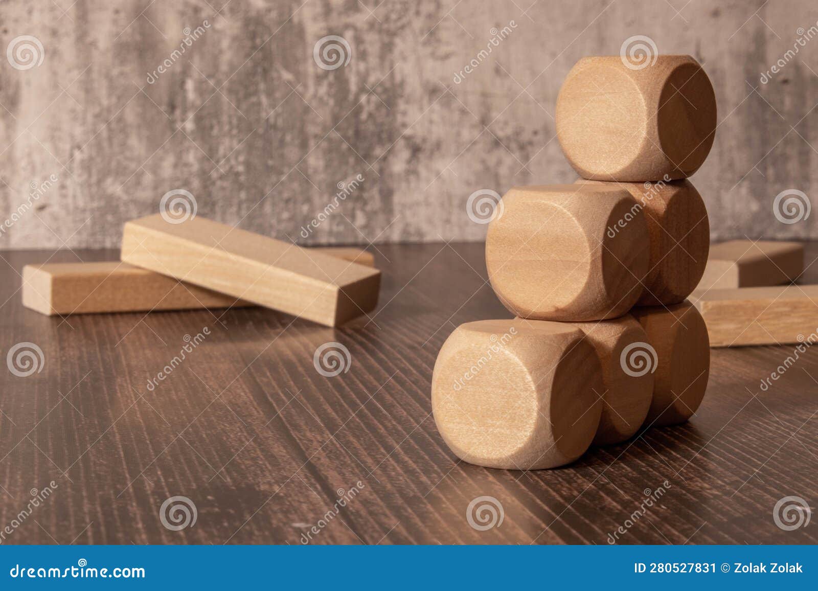 Wooden Blocks Increasing Graph Bar, Infographic Diagram, Chart Made of ...