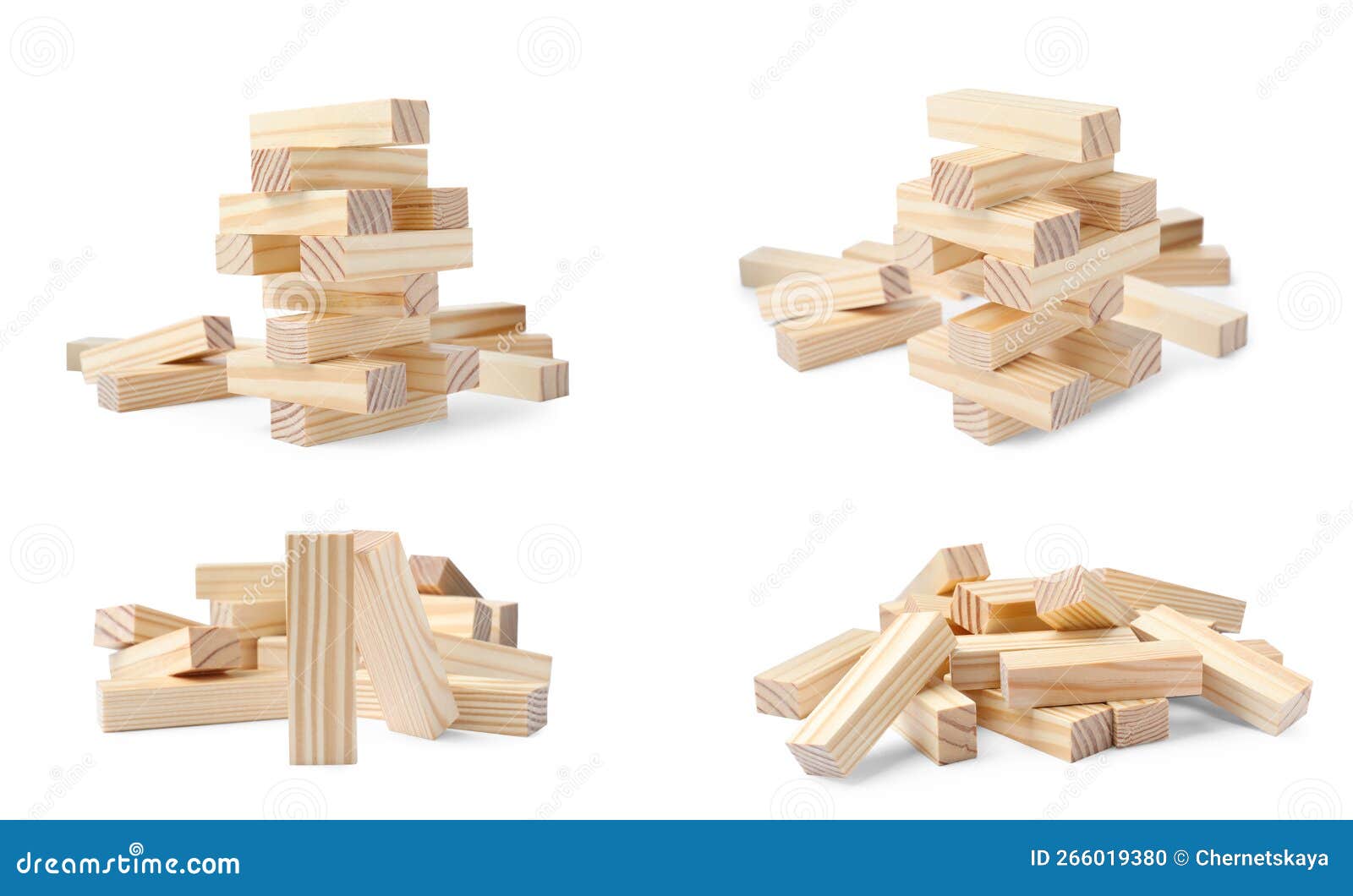 Wooden Blocks for Jenga Tower on White Background Stock Photo - Image ...