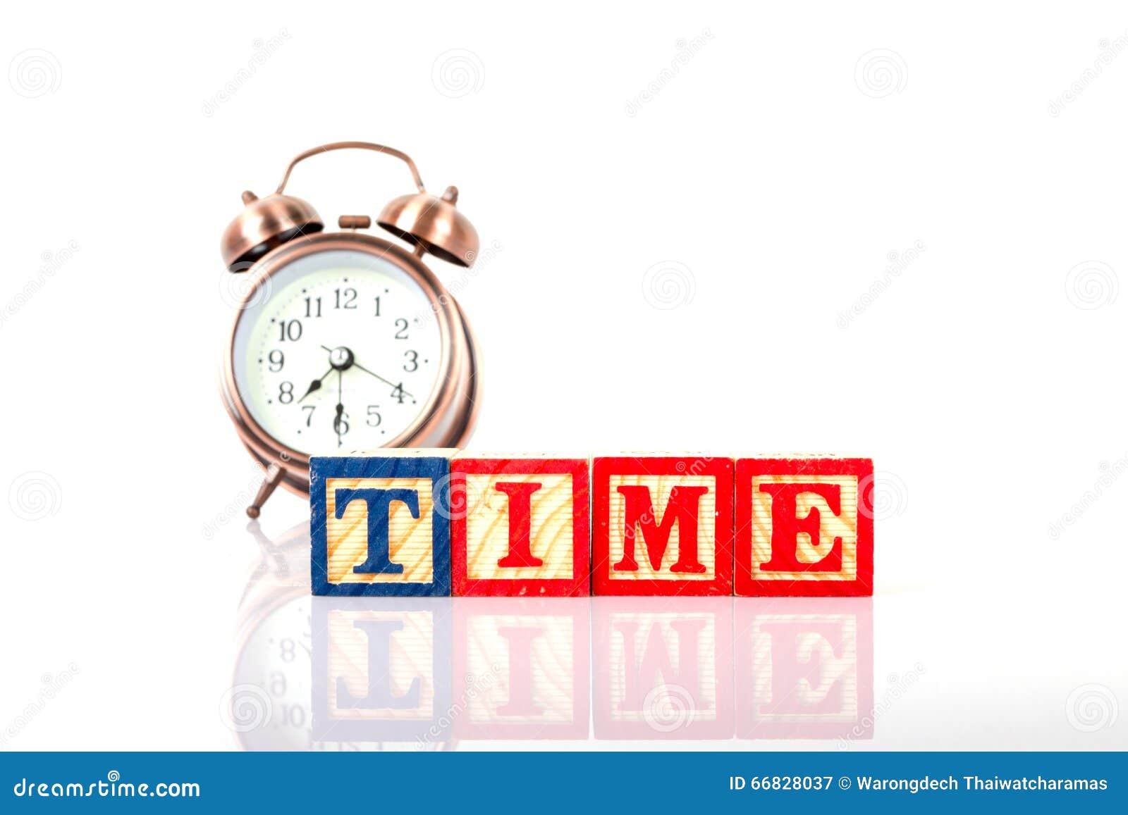 Wooden Blocks with the Letters Time and a Clock Stock Image - Image of ...