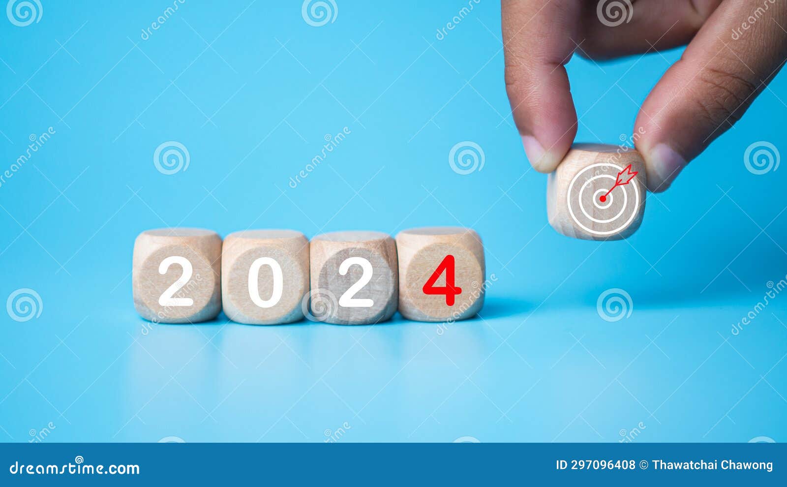 Wooden Blocks Lined Up with the Letters 2024. Represents the Goal ...