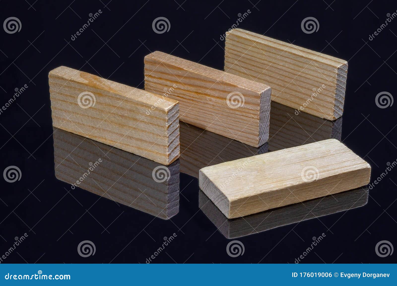 Wooden Blocks on a Mirror Surface Stock Photo - Image of structure ...