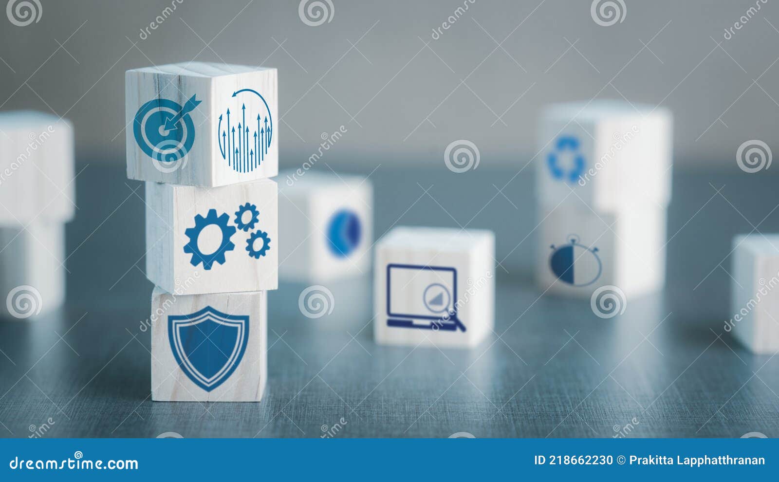 Wooden Blocks Placed on the Workbench Stock Photo - Image of ...