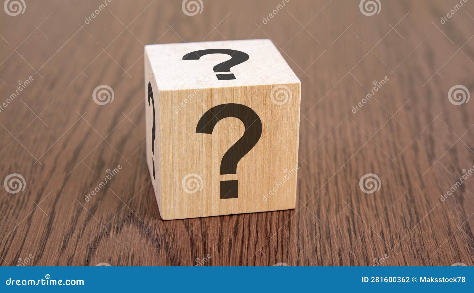 Wooden Blocks with Question Marks on Wooden Table, Close Up. Space for ...